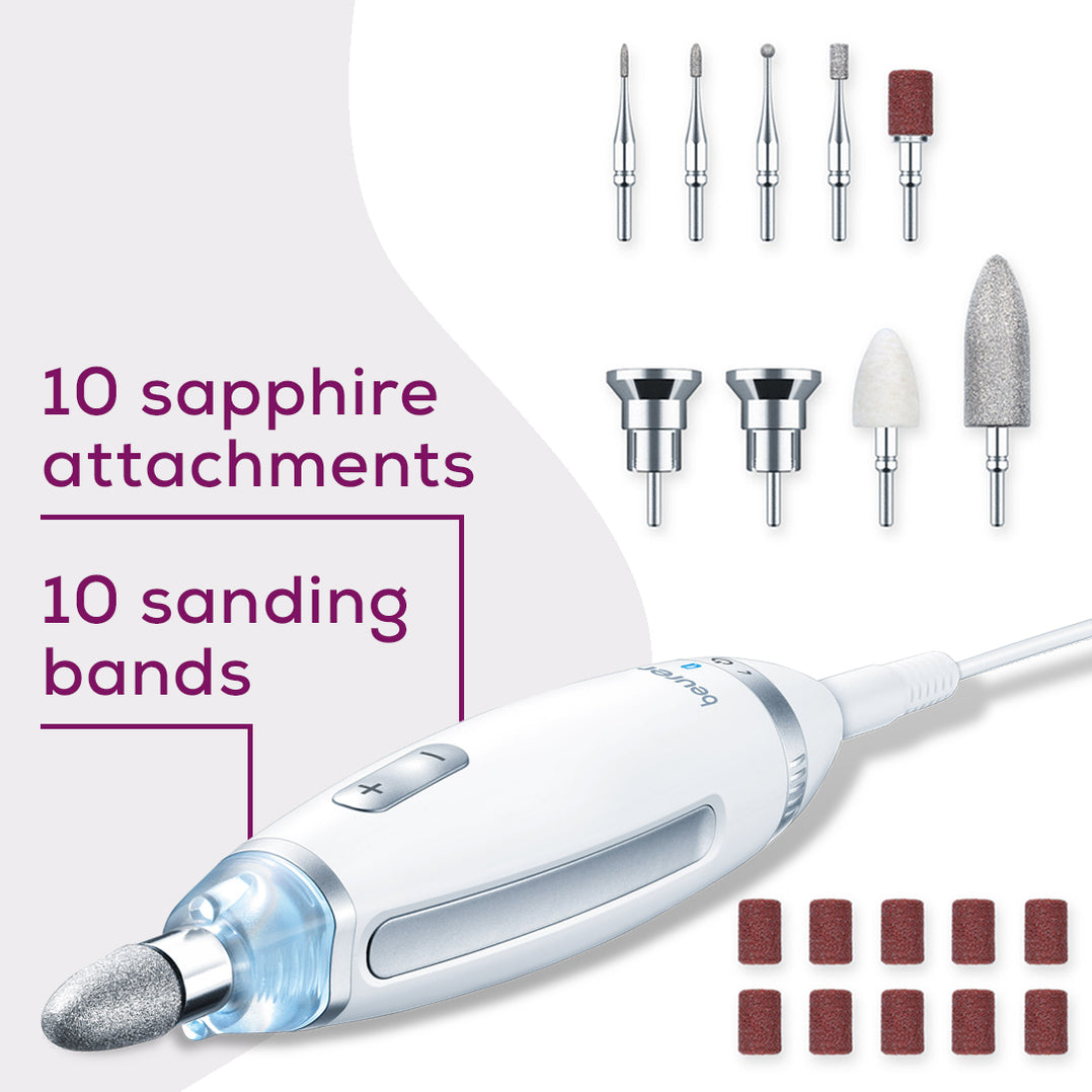 Professional Manicure & Pedicure Nail Drill Set MP62 - 24 Piece — Beurer